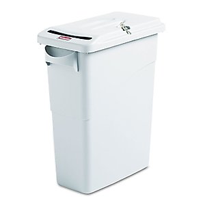 Rubbermaid RCP9W25LGY - Slim Jim Confidential Document Receptacle w/Lid