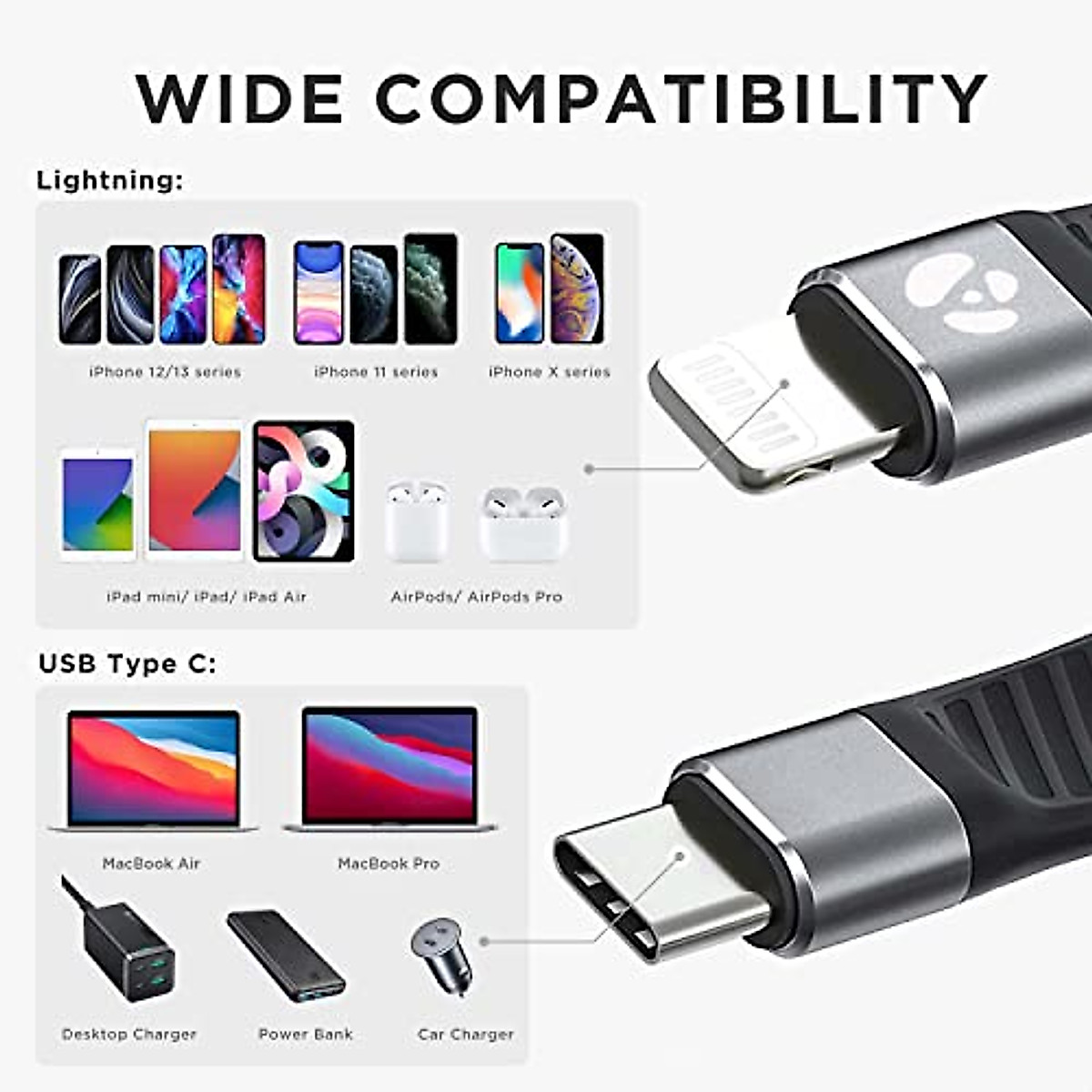 Afterplug USB C to Lightning Cable Short 0.4ft Apple MFi Certified iPhone USB C Cable 30W Fast Charging for iPhone 14/I4 Pro/14 Pro Max/13 12 Pro Max/11/ SE/XR, AirPods, iPad Air Mini, MacBook - Black
