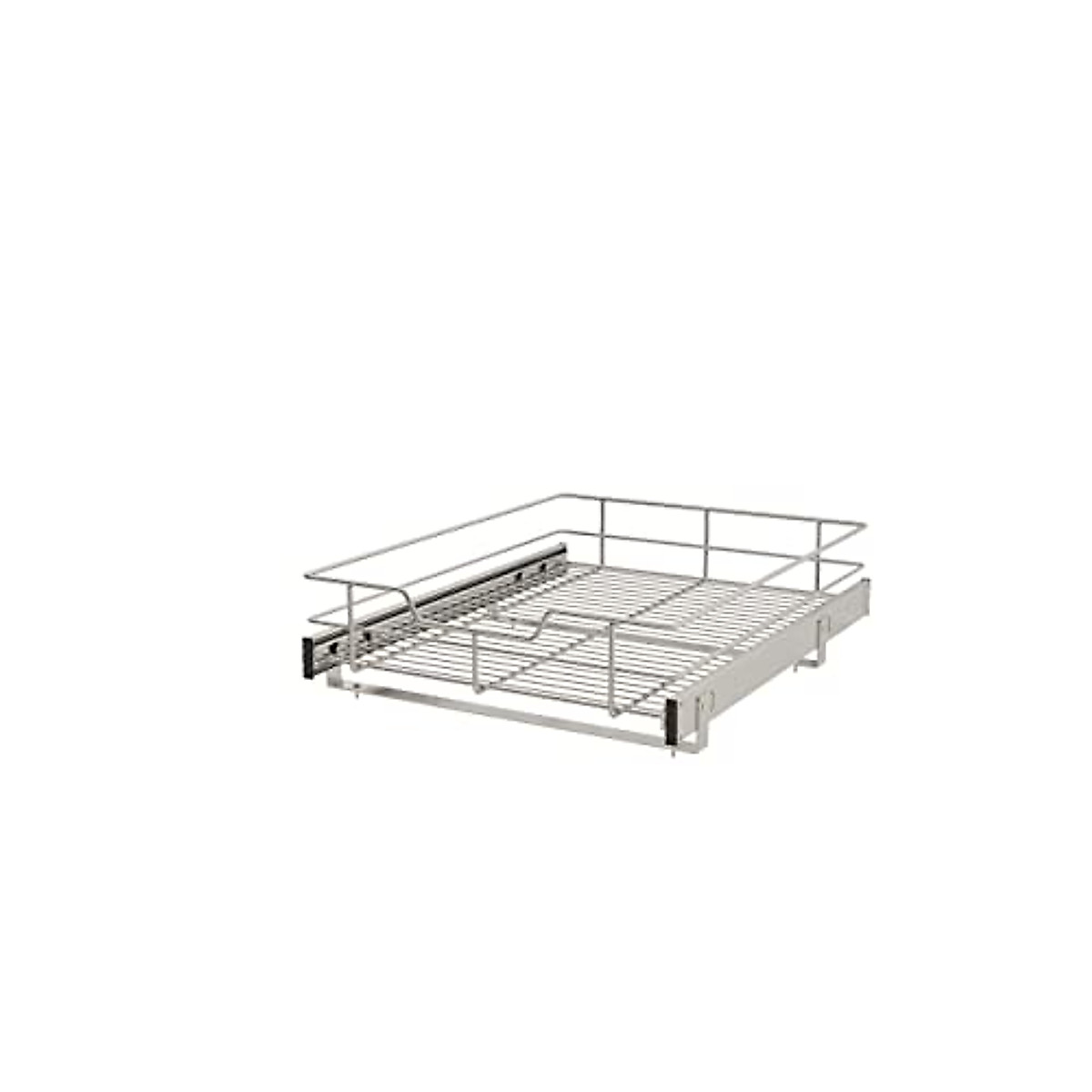 Pull Out Cabinet Organizer - Slide Out Under Cabinet Basket for Kitchen, Bathroom, Pantry Heavy Duty Slide Out Shelves, Requires At Least 18” Cabinet Opening (17.6W x 22D x 5.5H inch, Chrome)