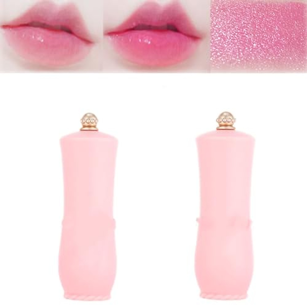 paminify 2pcs Jelly Clear Crystal Flower Magic Lipstick Color Changing Tinted Lip Balm Nourishing Moisturizing Lip Stick labial magicos