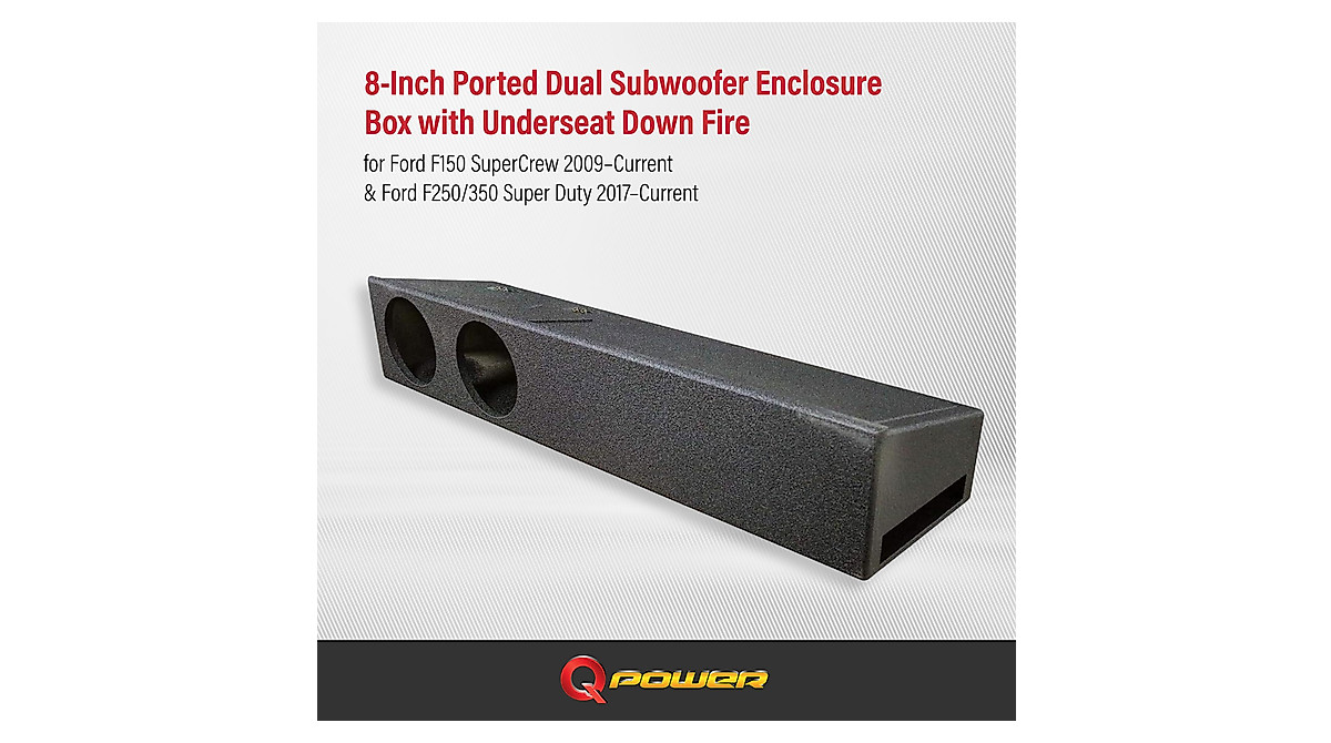 Q Power Dual Port Subwoofer Enclosure for Loud Bass | Easy Install