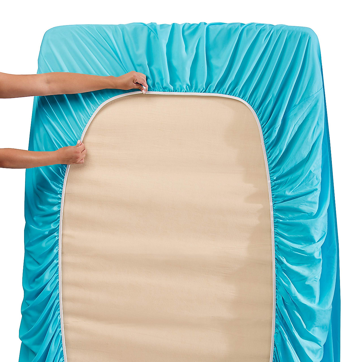 Hearth & Harbor Extra Deep Pocket Queen Sheets Sets - Fits Mattress 18-24 Inches - 6 Piece Queen Size Sheets - Beach Blue Sheets