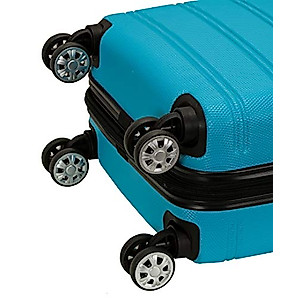 Rockland Melbourne Hardside Expandable Spinner Wheel Luggage, Turquoise, Carry-On 20-Inch