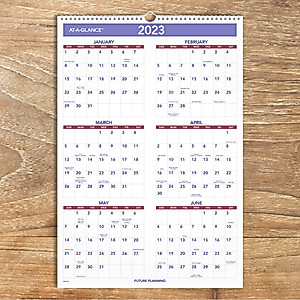 2022 Wall Calendar by AT-A-GLANCE, 15-1/2" x 22-3/4", Large, 3-Month, Wirebound (PM628)