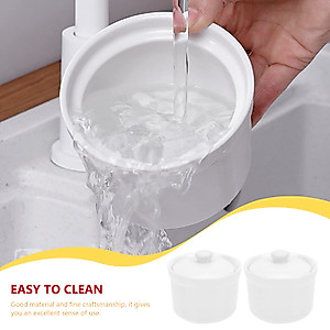 Angoily 2pcs Ceramic Stew Pot with Lid Small Steam Soup Bowl Steaming Cup Stockpot Cookware for Egg Custard Medicinal Birds