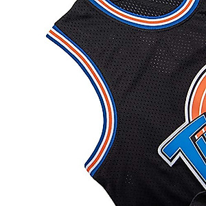 Men's Basketball Jersey #1#10#! 1/3 Bugs Lola Taz Tweety Space Movie Jersey Shirts White/Black S-XXL (#1 Black, XX-Large)