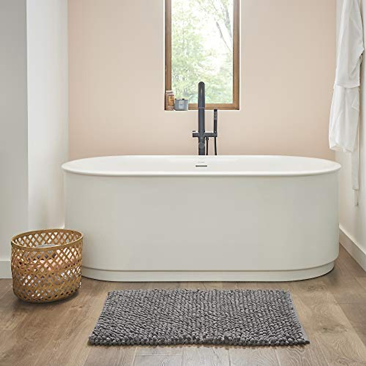 American Standard T064951.243 Contemporary Round Freestanding Tub Filler for Flash Rough-in Valve, Matte Black