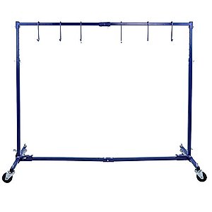 ABN Adjustable 7 Foot Paint Hanger - Extendable 50-70-Inch Painting Rack - Paint Hanger Hooks with Swivel Locking Wheels