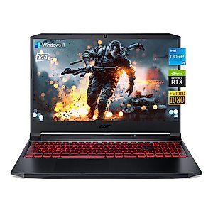 Acer Nitro 5, 15.6" FHD IPS 144Hz Display, 11th Gen Intel Core i5-11400H, NVIDIA GeForce RTX 3050Ti, 16GB DDR4, 512GB PCIe SSD, USB-C, HDMI,RJ45, WiFi 6, Backlit Keyboard, Windows 11 Home, Shale Black