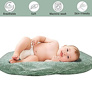 Newborn Lounger Cover for Boys Girls, Soft Snug Fitted Baby Lounger Slipcover, Removable Cover for Infant Lounger Pillow, Green Sage