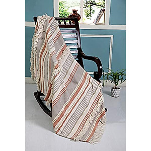 LR Home Arizona Sunset Throw Blanket, 50" x 60", Rust/Gray