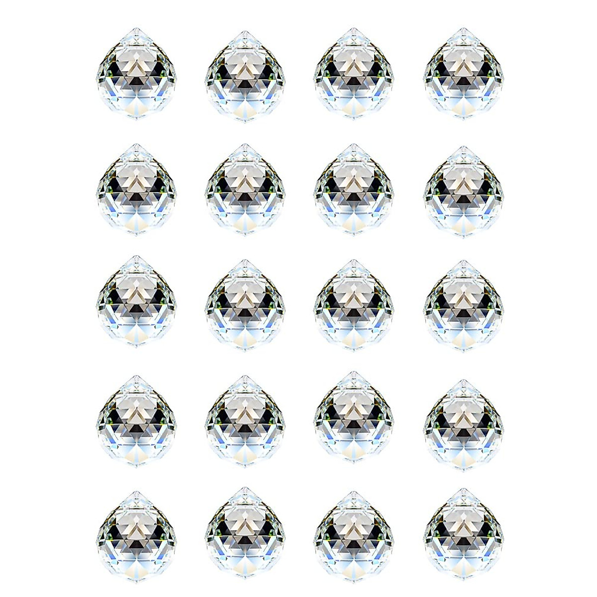 Adwikoso Crystal Ball Prism Pendant, Glass Chandelier Hanging Pendant, Photography Prism, Feng Shui Rainbows Sun Catchers, Wedding Home Window Garden Decor (30mm-20pack)