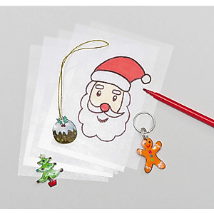 Baker Ross-AF105 Super Shrink Sheets, Perfect for Children to Decorate and Create Art Projects, Ideal for Home, Craft Groups, Party Crafting and More (Pack of 10)-Transparent