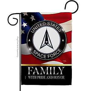 Breeze Decor US Space Family Honor Garden Flag Armed Forces USSF United State Air American Military Delta Official House Decoration Banner Small Yard Gift Double-Sided, Made in USA