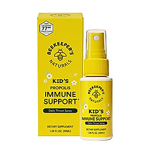 Beekeeper's Naturals Propolis Throat Spray for Kids - 95% Bee Propolis Extract - Natural Immune Support & Sore Throat Relief - Has Antioxidants & Gluten-Free, 1.06 oz (Pack of 2)