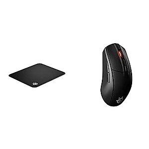 SteelSeries QcK Gaming Surface - Medium Stitched Edge Cloth - Extra Durable - Optimized for Gaming S with Rival 3 Wireless Gaming Mouse