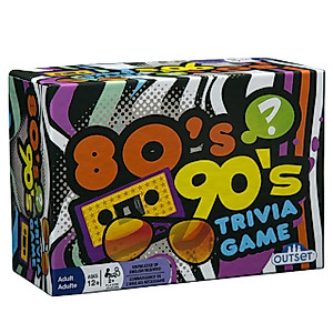 Outset Media - 80's 90's Trivia - Includes 220 Cards with Over 1200 Fun Questions and Answers - Ages 12+