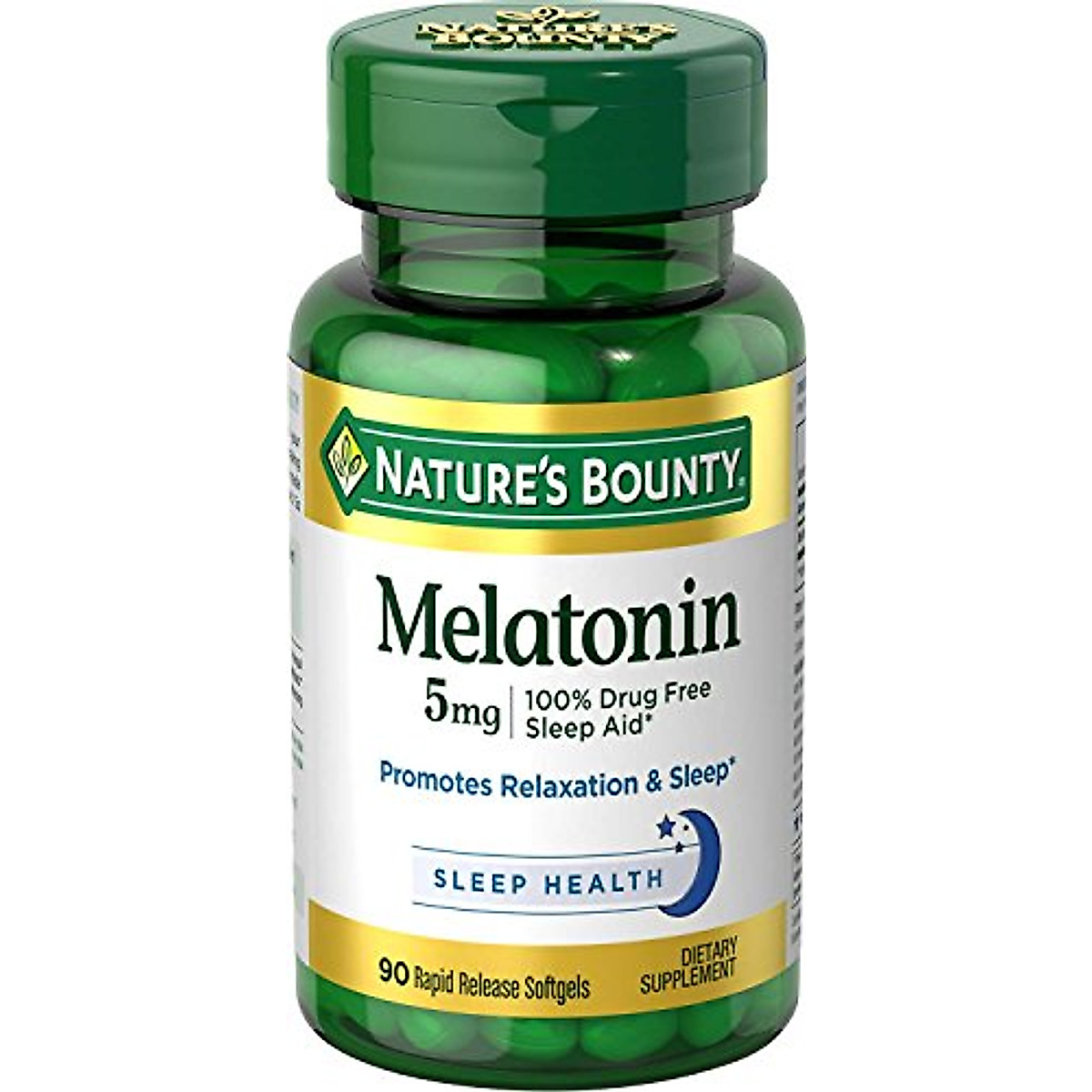 Nature's Bounty Melatonin 5mg, 90 Softgels (Pack of 2)