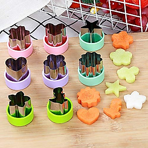Magigift 1.5" Vegetable Cutter Shapes Set - Mini Cookie Cutters Fruit Cookie Pastry Stamps Mold for Kids Baking and Food Supplement Tools Accessories (8pack)