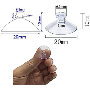 Hyamass 100pcs Mini Clear Plastic Suction Cups Without Hooks (Diameter 20mm)