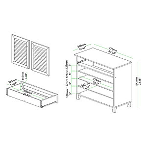 Baxton Studio Coolidge Oak Brown Finished Wood 1-Drawer Shoe Storage Cabinet