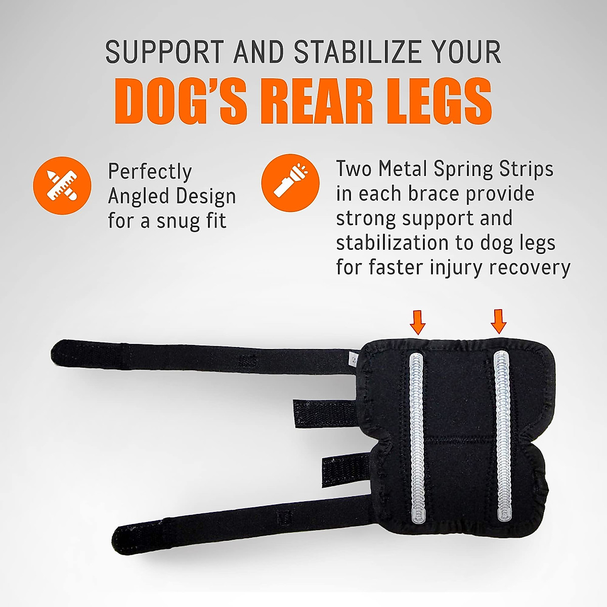 NeoAlly X-Large (1 Pair) Dog Rear Leg Brace with Metal Spring Strips, Harness for Hock & Ankle Support, Large Breeds, Breathable, Adjustable