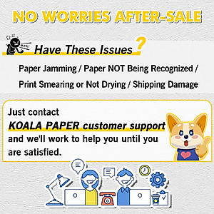 Koala Printable Clear Sticker Paper - ONLY for Laser Printer - 8.5x11 Inch 20 Sheets Full Sheet 100% Transparent Label Paper for DIY Personalized Decals, Labels