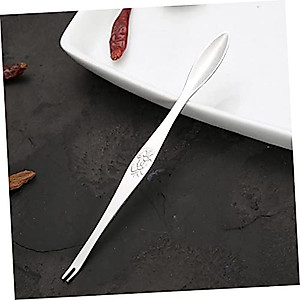 Housoutil 6pcs 304 Nutcracker Tool Stainless Steel Spoon Metal Cooking Spoon Crab Tool Set Crab Leg Tools Lobster Tools Crab Fork Crab Eatting Tool Seafood Needle Peeling Machine Seafood Aub