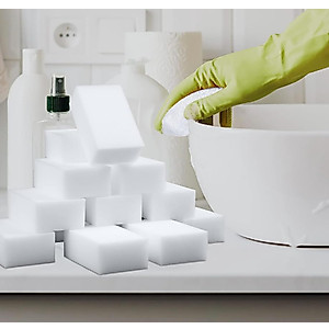 30 Pack Magic Sponge Eraser Extra Thick and Long Lasting Melamine Cleaning Sponges in Bulk - Multi Surface Power Scrubber Foam Cleaning Pads - Bathtub, Floor, Baseboard, Bathroom, Wall Cleaner