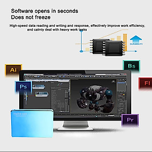 Yirtree 60/120/240/256/480/512GB/1TB Internal Solid State Drive Noiseless Impact High Speed SATA 3.0 SSD for Desktop 1TB