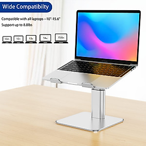 BESIGN LSX6N Laptop Stand, Ergonomic Adjustable Notebook Riser Holder, Computer Stand Compatible with Air, Pro, Dell, HP, Lenovo More 10-15.6" Laptops, Silver