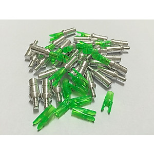 JIEXI HWYP Large Groove Pin Arrow Nocks Aluminum Arrow Nock Adapter Connector for ID 6.2 mm Arrow Pack of 50 (Nocks+Adapters)