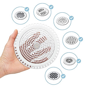 Ultra ShowerRing, The Ultimate Shower Drain Protector/Hair Catcher/Strainer/Snare/Cover (White)