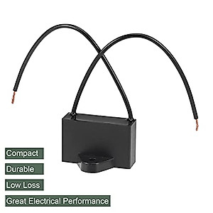 YOKIVE 3Pcs Ceiling Fan Capacitor CBB61, Metallized Polypropylene Film Capacitor Great for Fans Pumps Motors Running (0.8uF 250V AC 2 Wires 50/60Hz)