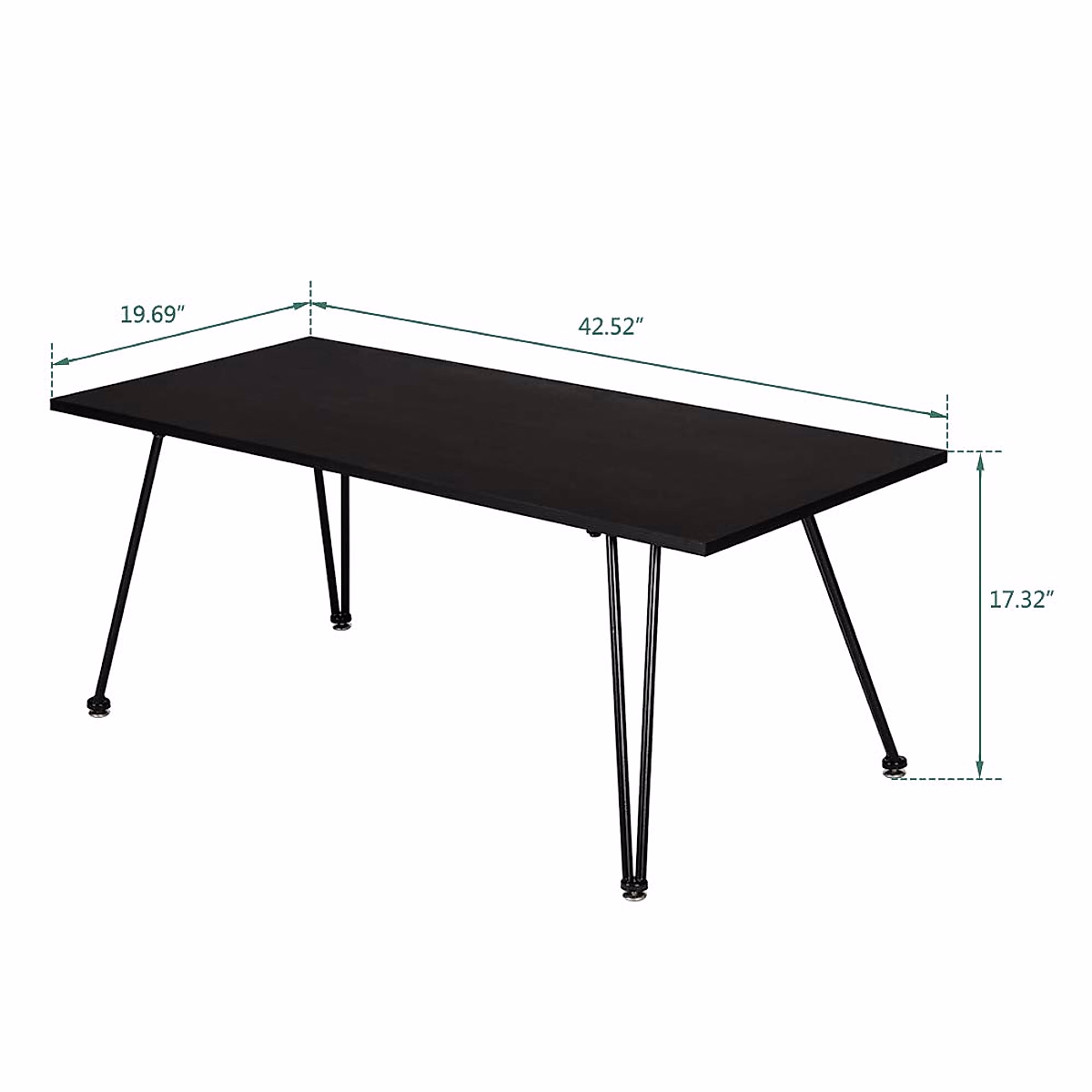 SSLine Coffee Table,Square Pointed Iron Modern Living Room Coffee Table with Metal Frame,V-Shape Sofa for Living Room Home Office Accent Furniture Tea Table