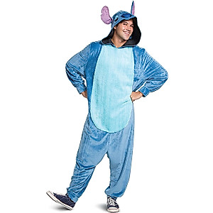 Disguise Men Stitch for Adults, Official Lilo and Stitch Jumpsuit Headpiece Adult Sized Costumes, Multicolored, XL 42-46 US