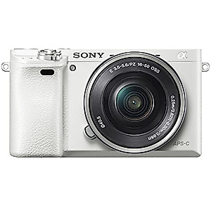 Camera Bundle for Sony Alpha a6000 Mirrorless Digital Camera with 16-50mm Lens (White) Must Have Bundle Wide Angle and Telephoto + Accessories (Renewed)