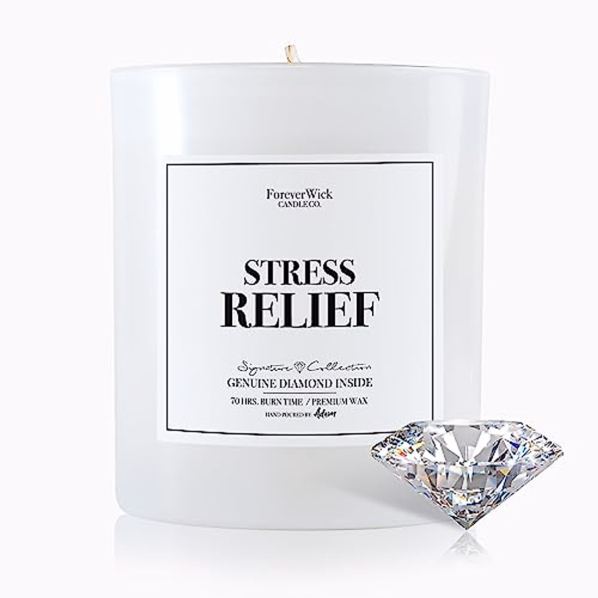 Foreverwick Stress Relief Candle | Diamond Candle Gift | Relaxing Candle Scent | Aromatherapy Candle for Bath, Destress & Clearance | Strong Scented Candles for Decor | 14 oz & 70 Hours Burning Time