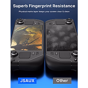 JSAUX 2-Pack Anti Glare Screen Protector for Steam Deck, 9H Hardness Matte Tempered Glass with Guiding Frame, Scratch Resistant, Comes with Toolkits