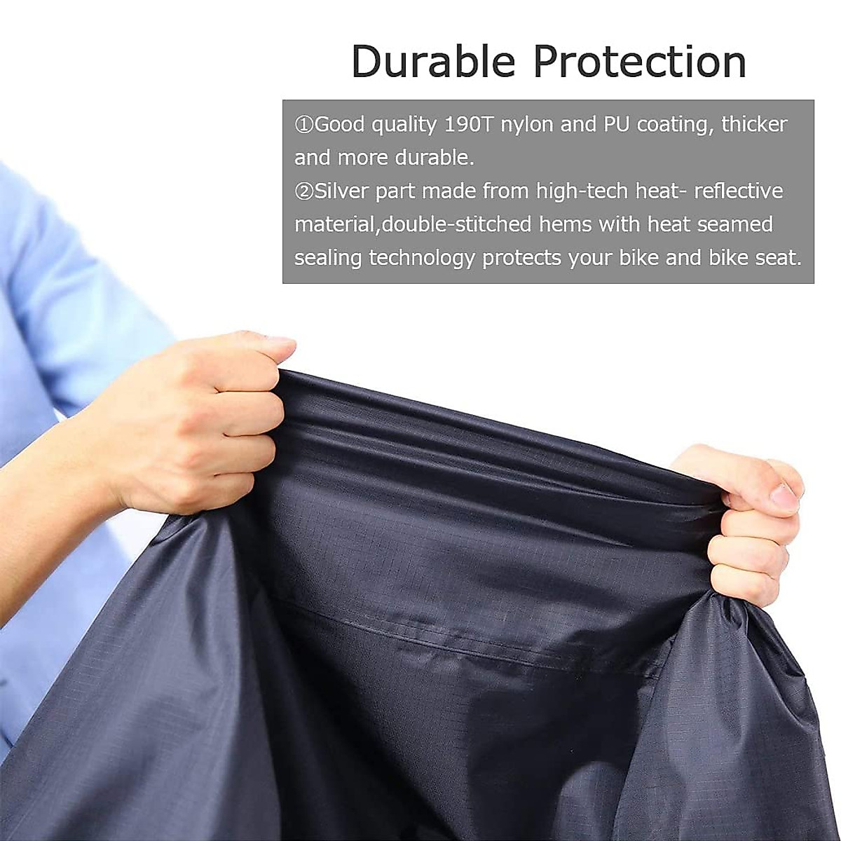 Maveek Bicycle Rain Cover 190T Waterproof Cycle Bike Rain Cover for Outside Storage Road Dirt Bike Covers Indoor Water Resistance for 1 Bike Travel Transport Garage Shed Tent Winter Summer All Weather