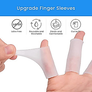 Kimihome 20 PCS Gel Finger Sleeve Protectors, Silicone Finger Sleeve Cushions and Protects, Provide Relief for Finger Cracking, Corns, Blisters and Calluses Protect.