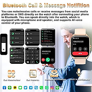 Smart Watch(Answer/Make Call), 1.96" Touch Screen Smartwatch for Android and iOS Phones with Heart Rate & Sleep Monitor, Blood Oxygen Tracking, IP68 Waterproof Fitness Tracker for Men and Women