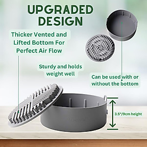 MiKapana Silicone Air fryer Liners Reusable for Air Fryer Basket Sturdy Strong Kitchen Gadgets Air Fryer Accessories Airfryer Liners Silicone Bowl For Air Fryer Oven BPA free (Grey - 8.6")