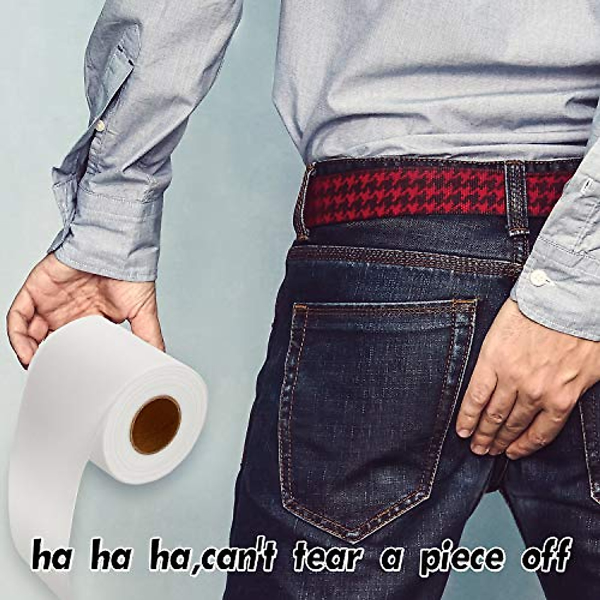 Skylety 2 Rolls No Tear Toilet Paper Fake Prank Toilet Paper Impossible to Tear Toilet Paper Gag Non Tear Fake Novelty Paper for Joke Toys April Fools' Day Christmas Party