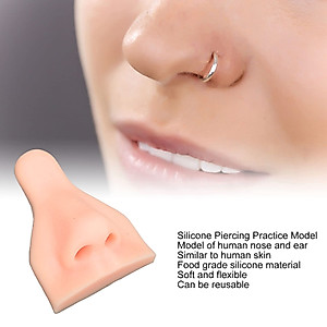 Silicone Ear,Reusable Silicone Nose Model,Piercing Practice Supplies,Displays Tool for Jewelry (Light Skin Color)