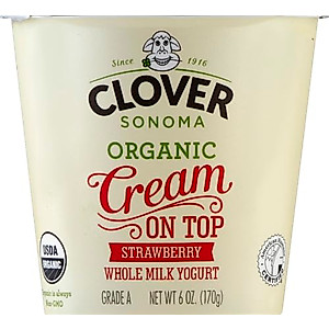 Clover Sonoma, Organic Cream On Top Yogurt, Strawberry, 6 Oz