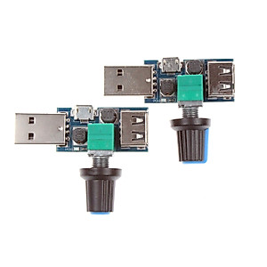 NOYITO 5V USB Fan Stepless Speed Controller Regulator with Switch Speed Module DC 4-12V to 2.5-8V 5W （Pack of 2）