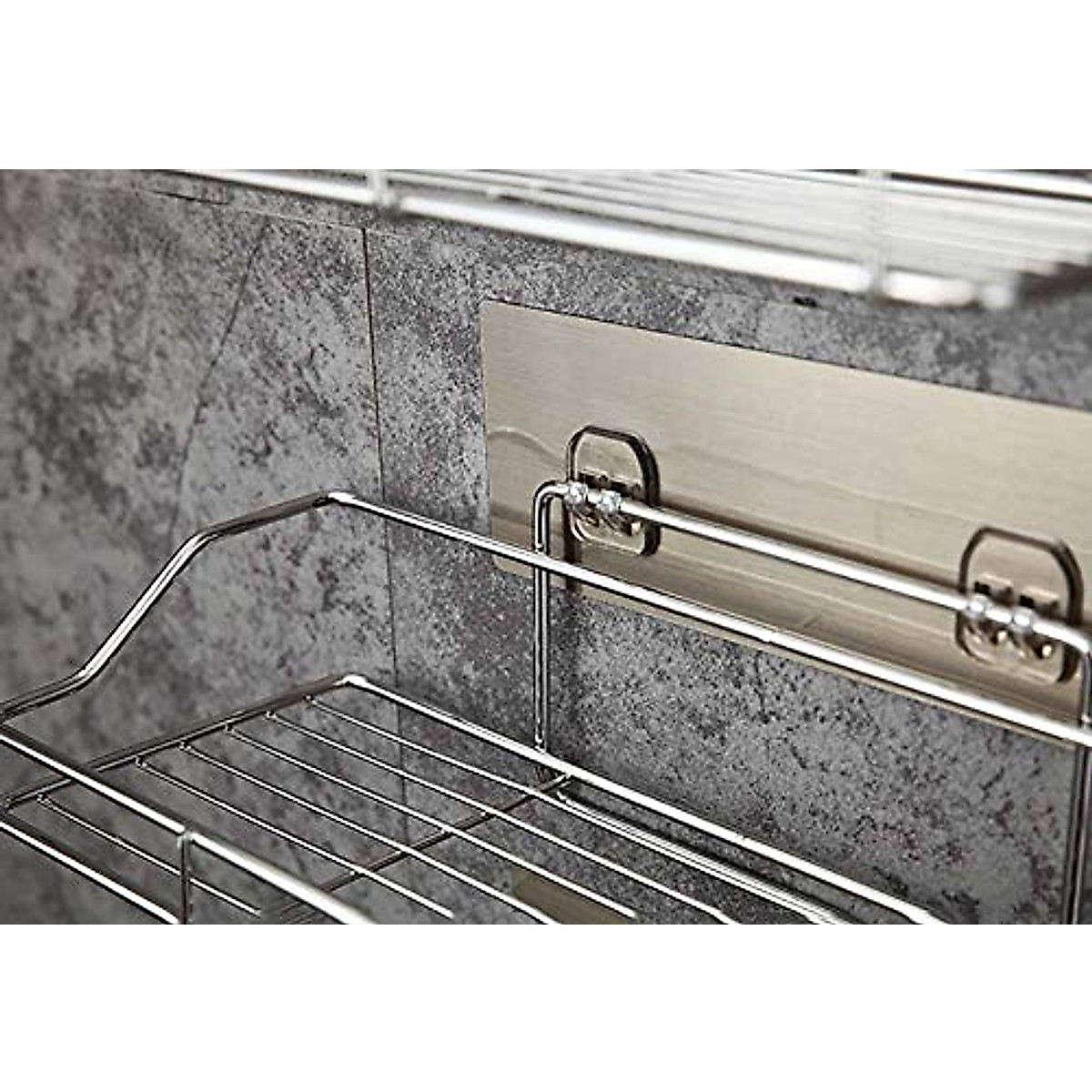 zhbotaolang Stainless Steel Shower Organiser Basket - Strong Suction Rust Proof Kitchen Bathroom Accessories M