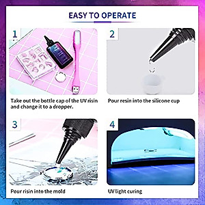 VidaRosa 500g UV Resin,Clear Hard Fastest Curing Epoxy Resin, Zero Yellowing Superb Transparency, Ultraviolet Solar Curing Resin Glue for Molds Jewelry Making Pendants Earrings Bracelets Crafts DIY