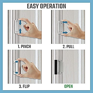 GreaTalent 3PACK Home Security Door Reinforcement Lock Childproof, Add High Security to Home Prevent Unauthorized Entry, Aluminum Construction Finish, Silver